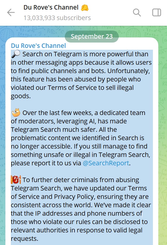 Telegram revises terms, adds stricter rules