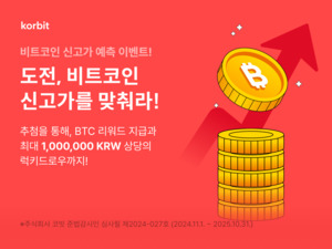 Korbit launches Bitcoin all-time high prediction event