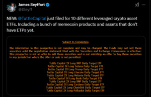 Trump and Melania Memecoin Among 10 Cryptocurrencies for 2x Leverage ETF Proposal – Tuttle Capital